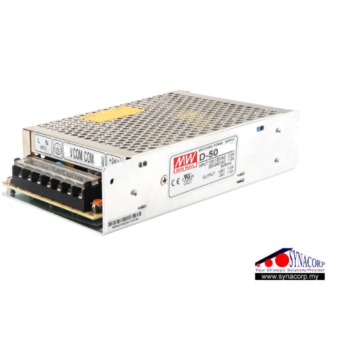 MW 50W AC TO DC Dual Output Switching Power Supply 05V-12V-24V D50A ...