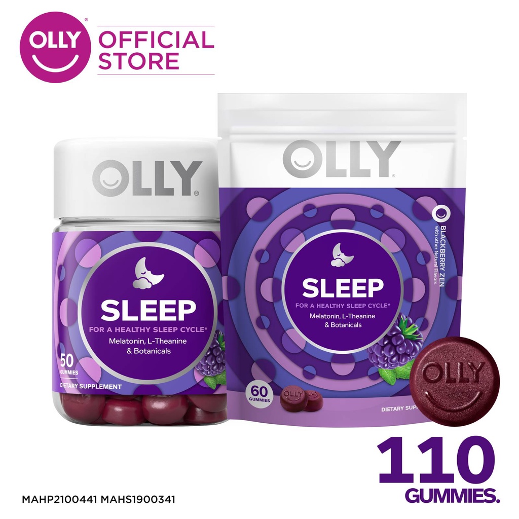 [Bundle of 2] OLLY Sleep Gummy Supplements with Melatonin, Bottle (EXP ...