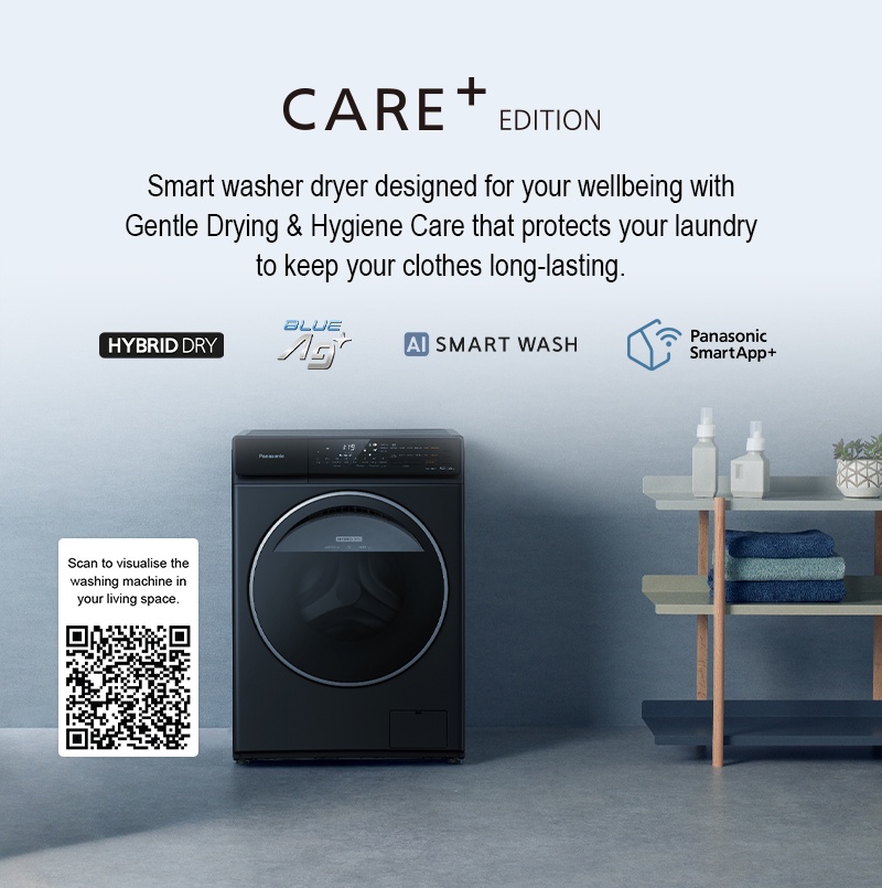 Panasonic Care+ Edition 10kg/6kg Front Load Washer Dryer NA-S106FR1BS ...