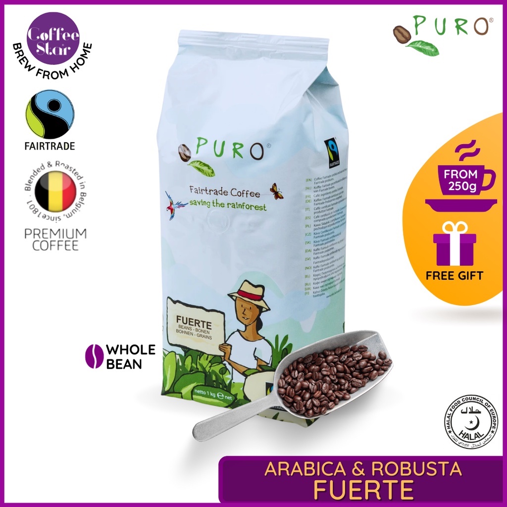 Fuerte Puro Fairtrade Coffee Bean | Dark Roast | Arabica & Robusta ...