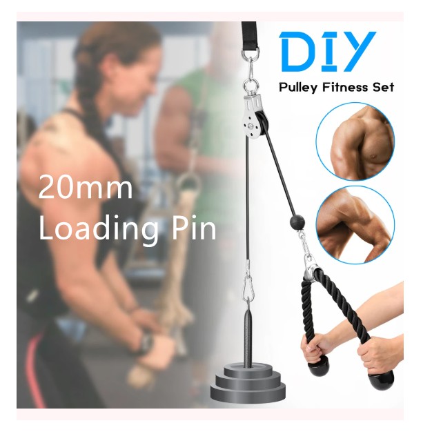 DIY Cable Pulley 20mm Cable Machine Lat Pulldown Attachment System Home ...