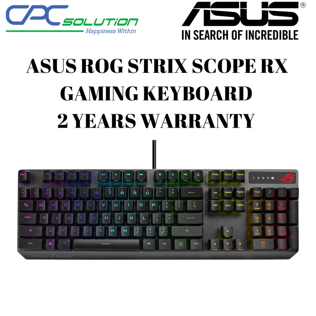 ASUS ROG STRIX SCOPE RX GAMING KEYBOARD 2 YEARS WARRANTY | Shopee Singapore