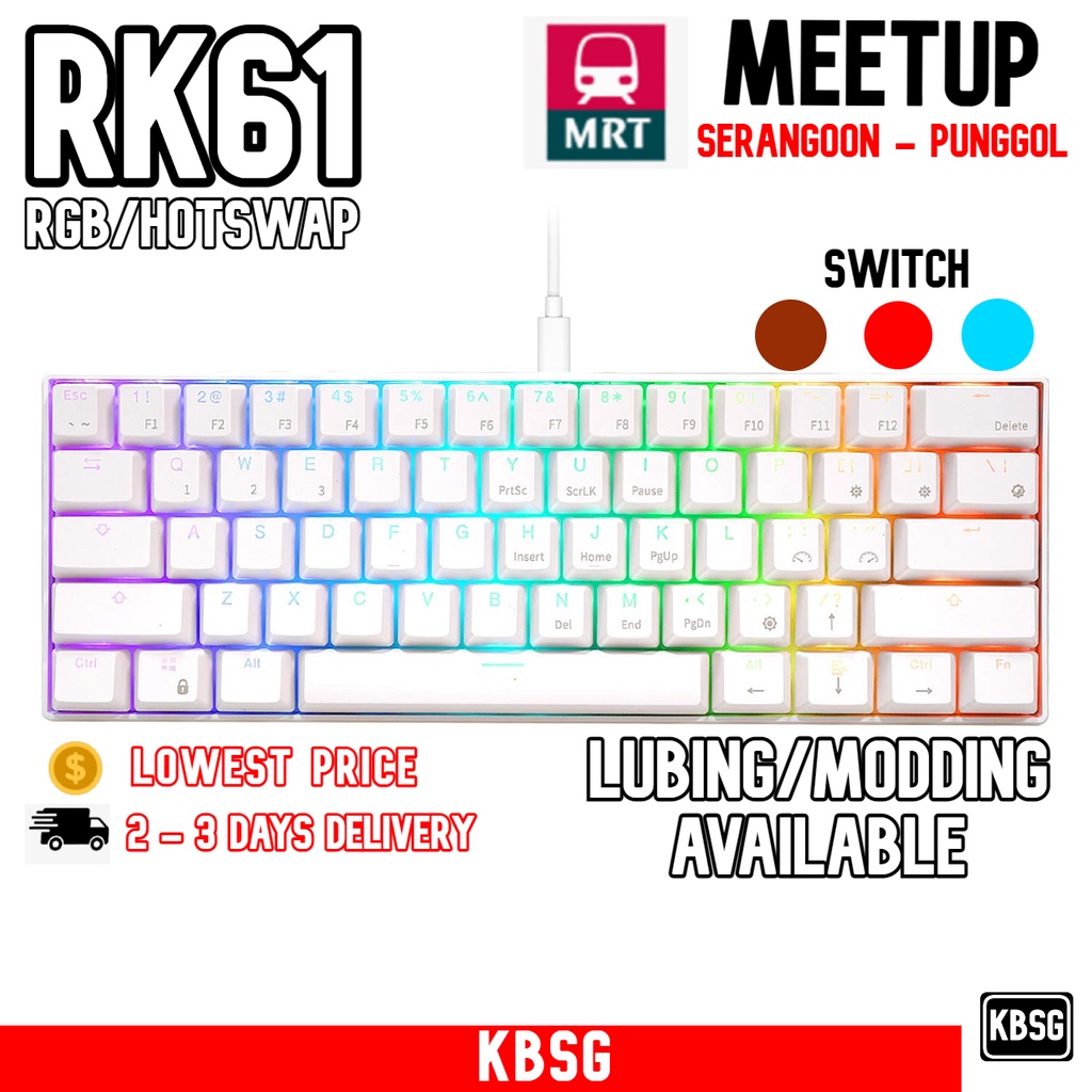 RK61 RGB Wireless Mechanical Keyboard 60% Hotswappable (LOCAL STOCK ...