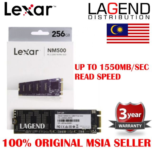 LEXAR NM500 NVME M2 2280 SSD (128GB/ 256GB/ 480GB/ 512GB). AS340 AS350 A400 SSD PLUS EVO ...