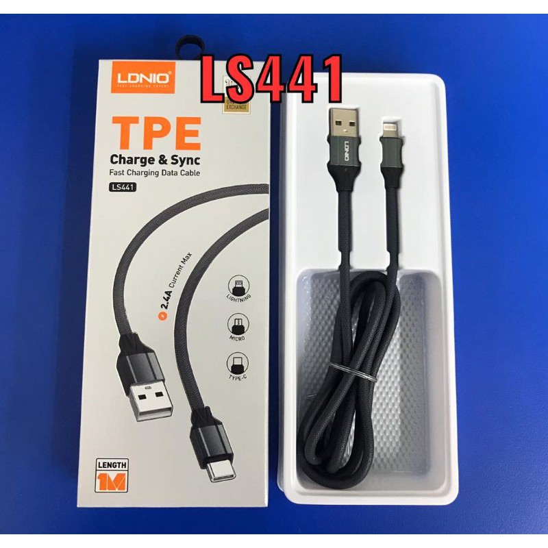LDNIO LS-441 2.4A TPE USB Cable (iPhone/micro/type c) | Shopee Singapore