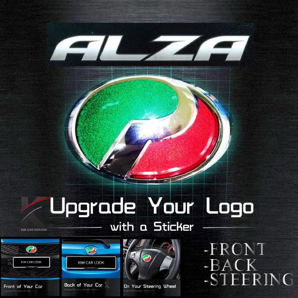 ALZA PERODUA LOGO STICKER REFLECTIVE WITH STEERING (3M ULTRA THIN ...