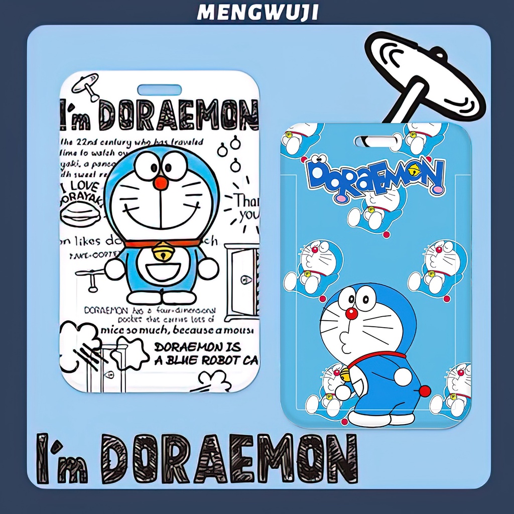 Personality Doraemon graffiti student name card case card holder jingle ...
