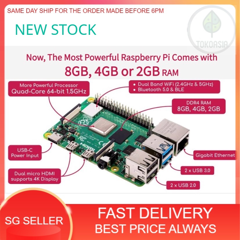 Raspberry Pi 4 Model B - 1GB - 2GB - 4GB - 8GB Board / rpi 4 B basic ...