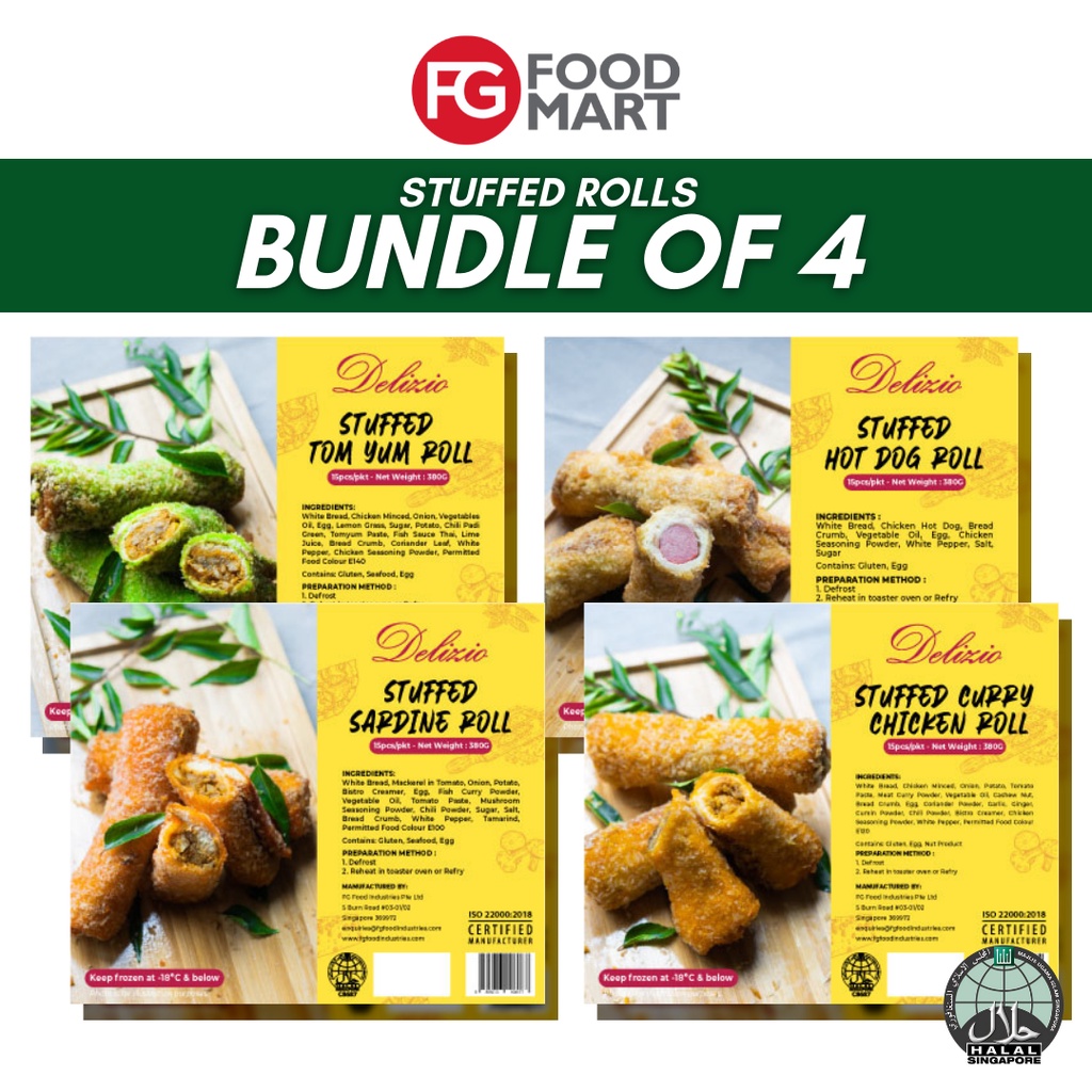 [FG] Bundle of 4 - Stuffed Curry Chicken / Tom Yum / Hot Dog / Sardine ...