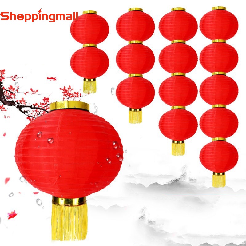 Mid Autumn Red Silk Satin Lantern /Outdoor Waterproof Small Red Palace ...