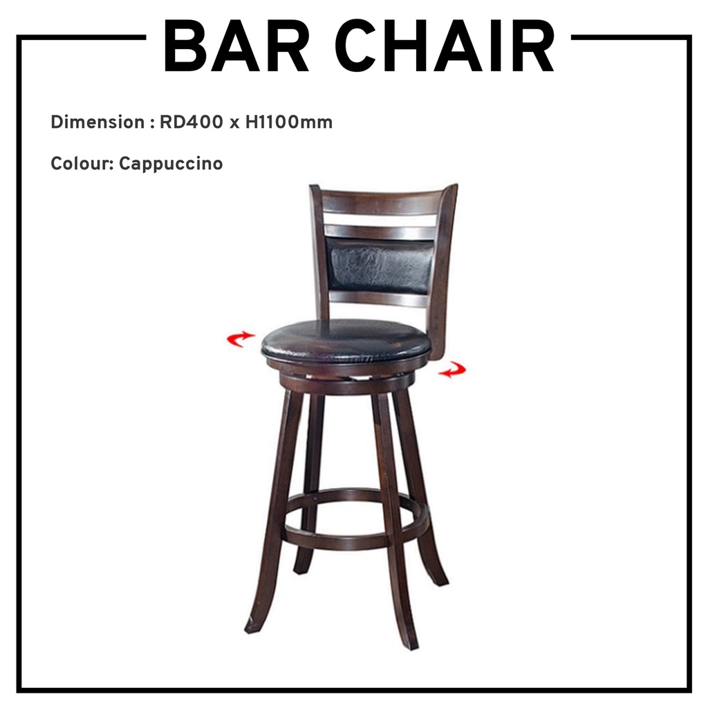 SWIVEL BAR CHAIR 2 UNITS/BAR STOOL WITH BACKREST/HIGH CAFE BAR STOOL ...