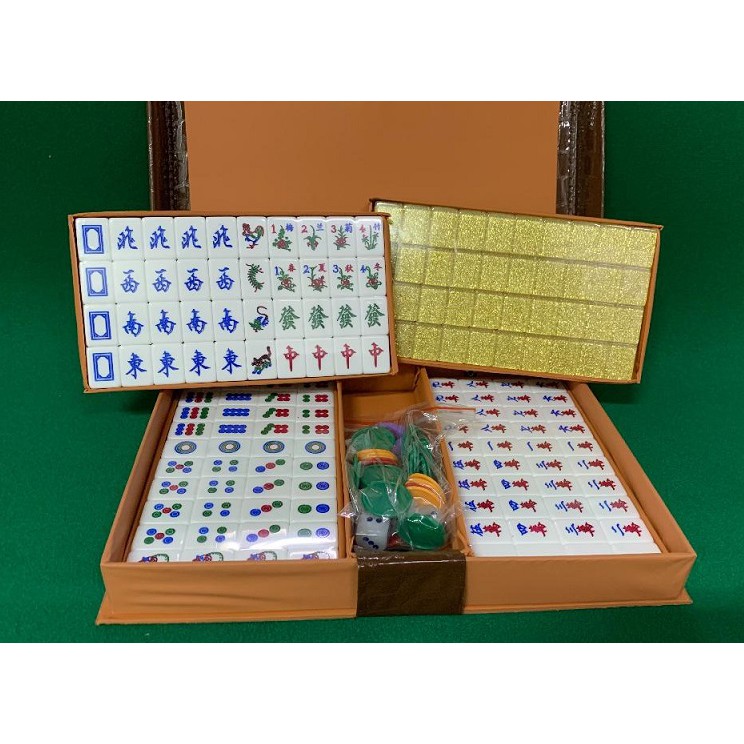 Mini Mahjong Set, Glittering Gold / Size of tile: 23mm /Singapore ...