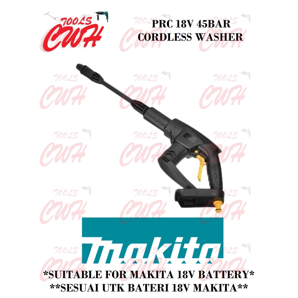 [ SUITABLE FOR MAKITA 18V BATTERY] PRC 18V 25BAR CORDLESS HIGH PRESSURE ...