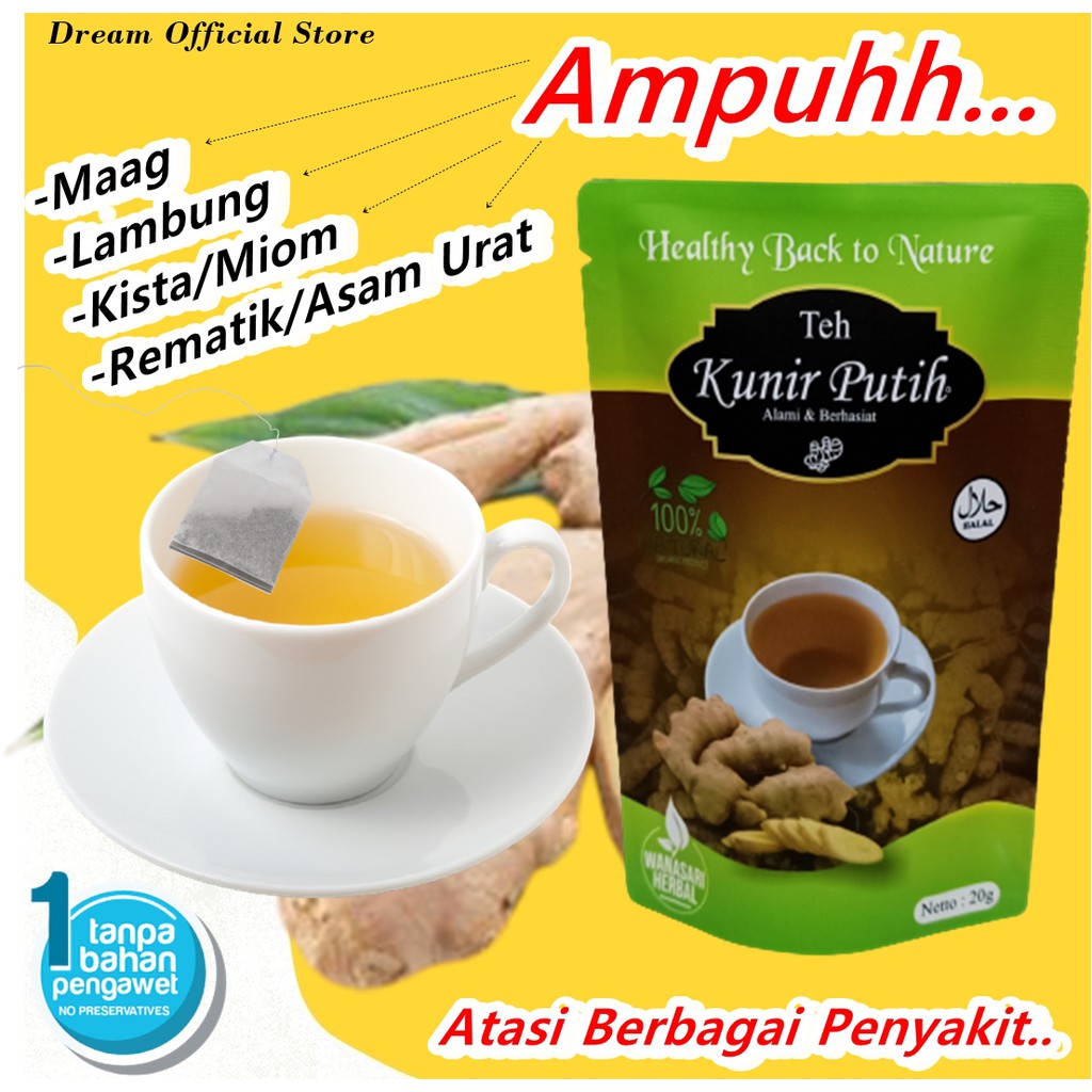 100% ORIGINAL 100% ORIGINAL PREMIUM White Turmeric HERBAL Tea Pure ...