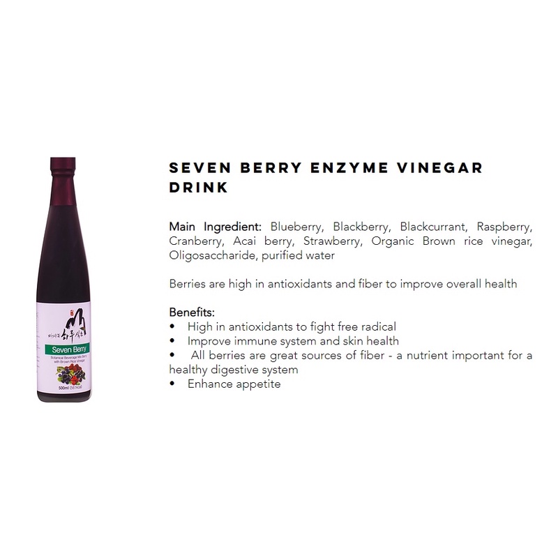 Green Food Seven Berry Vinegar 500ml | Shopee Singapore