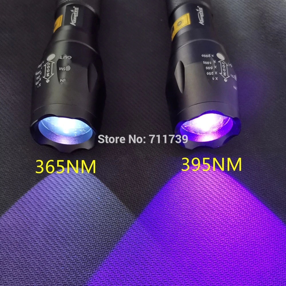 AloneFire G700 LED Zoom UV Flashlight 395NM Curing Travel Safety OreId ...