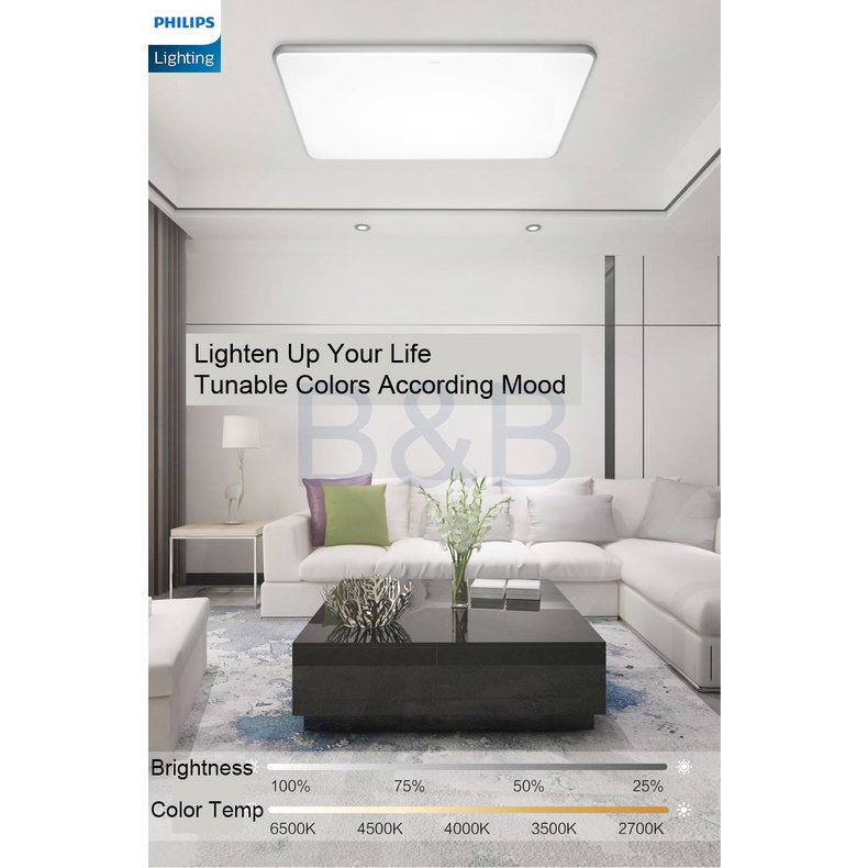 Philips LED 55W CL828 Ceiling Light Square Tunable Light With Remote ...