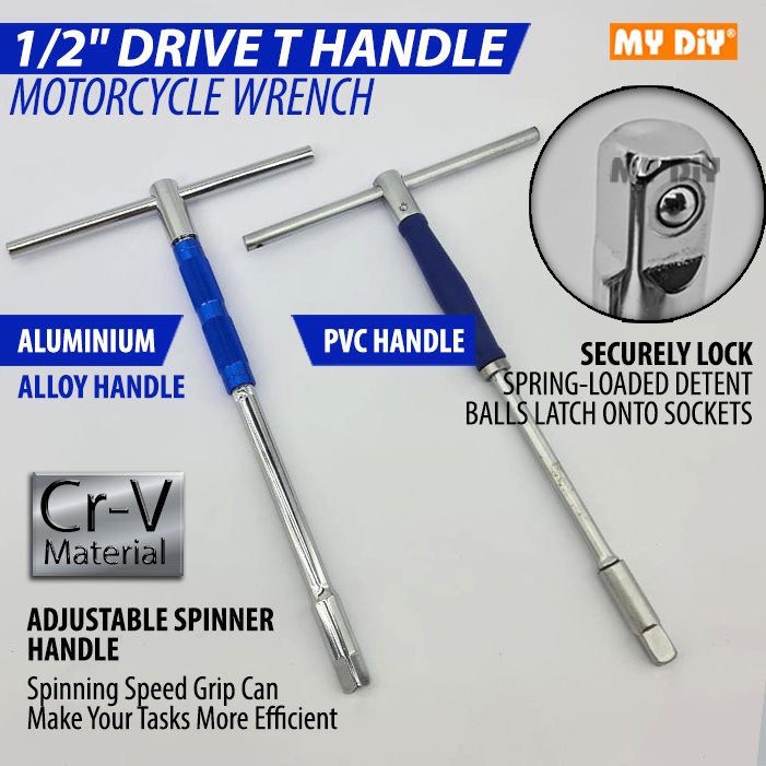 DIY Online4u - Turbo T 1/2" Drive Speed T Handle Wrench CRV / T Handle ...