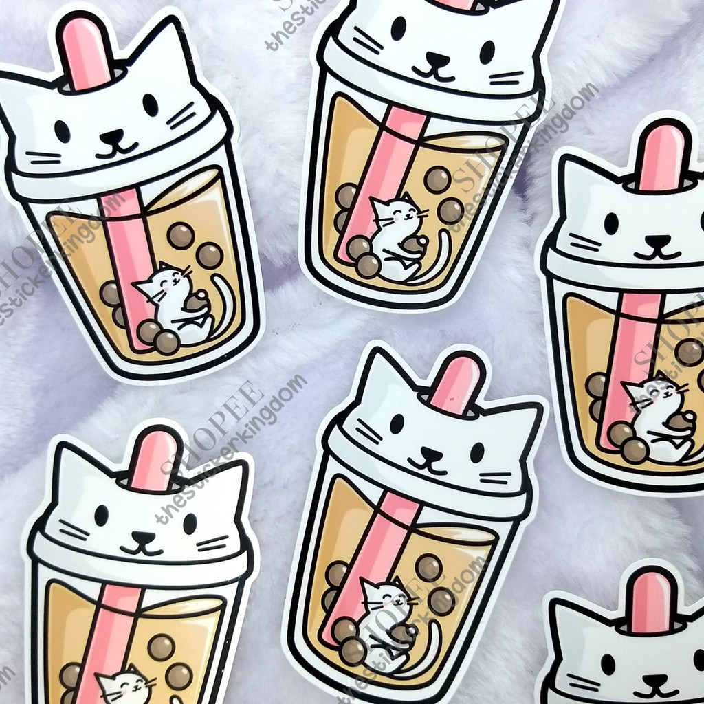 💕 WATERPROOF💕 Bobaholic/ Kitty Boba/ Laptop Sticker/ Car Decal | Shopee ...