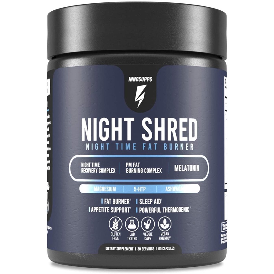 InnoSupps Night Shred 60 Vegetarian Capsules Night Time Fat Burner and ...