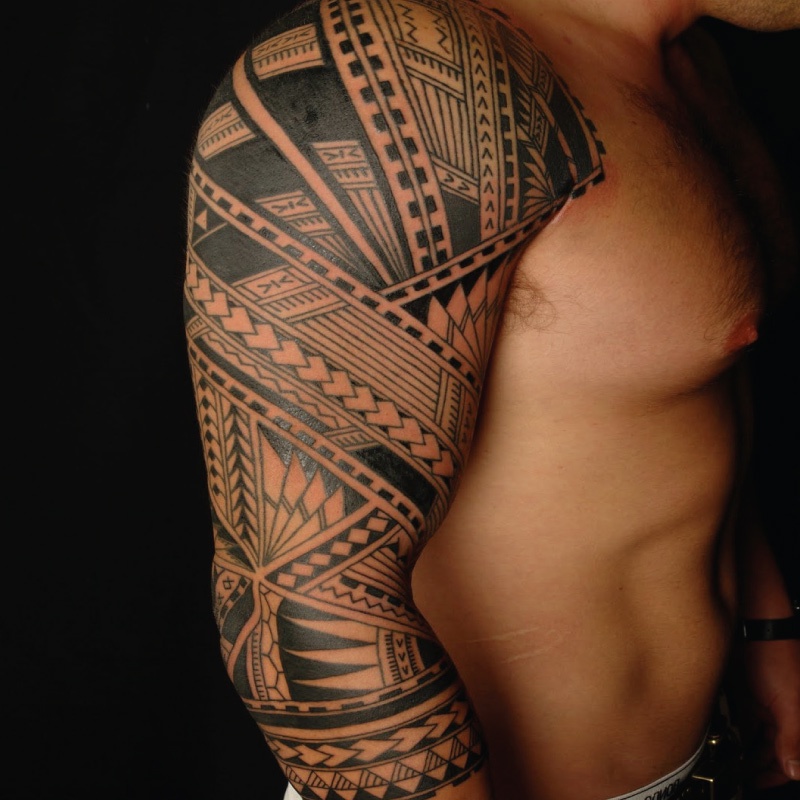 European and American Tattoos Samoan Aryan Totem Tattoo Sticker Big ...