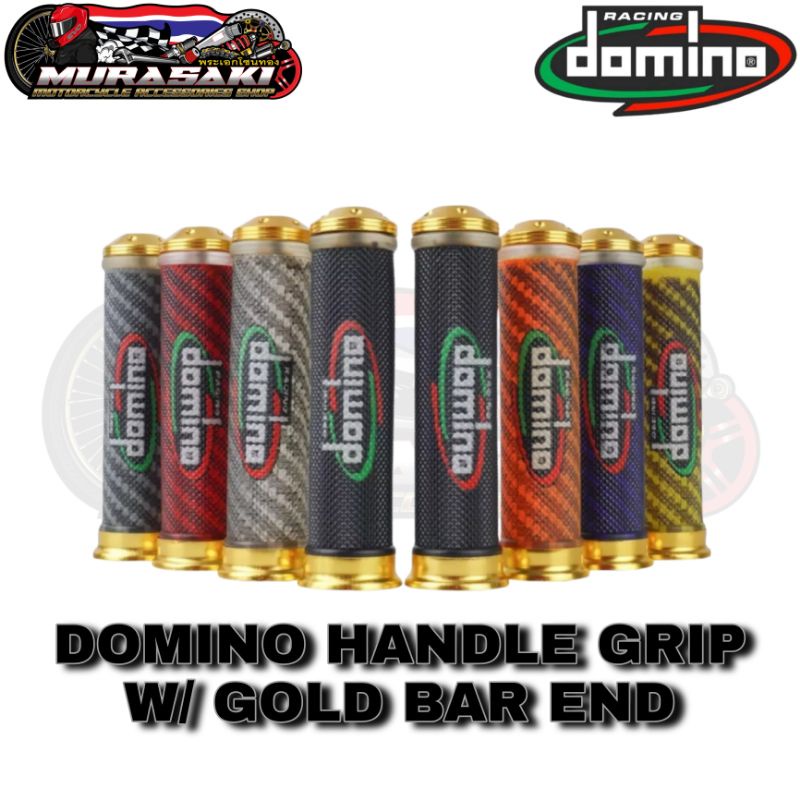 DOMINO Handle Grip Transparent Silicon Carbon Gold Bar End Universal ...