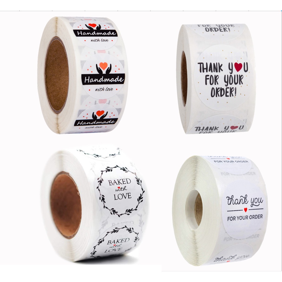 500pcs/roll Thank You Stickers Seal Labels Scrapbook Handmade Sticker ...