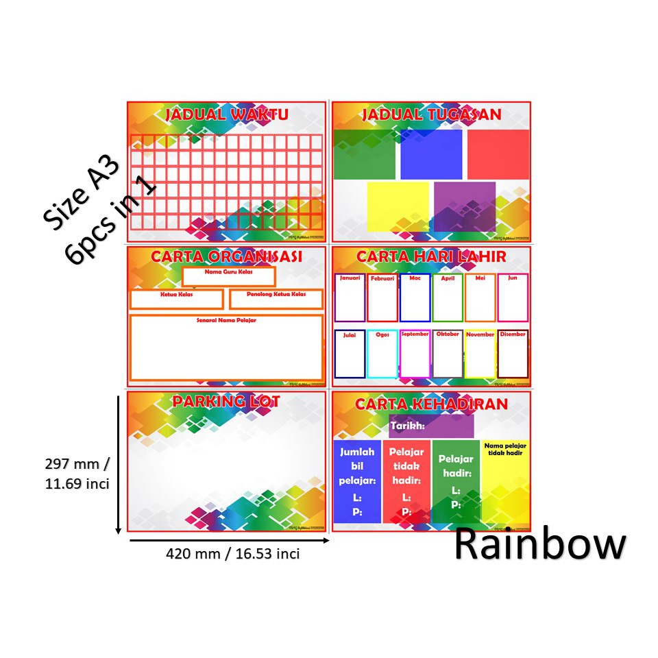 Rainbow Class BANNER SET Cheerful Class Pack 21st Class Schedule Class ...