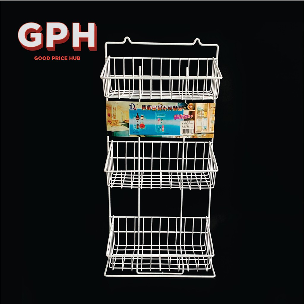 Metal Wall Rectangle Rack (2 Tier & 3 Tier) | Shopee Singapore