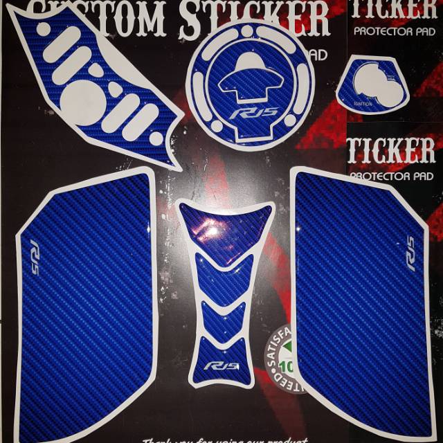 Embossed sticker fuelpad tankpad sidepad keypad triangle Yamaha R15 NEW ...
