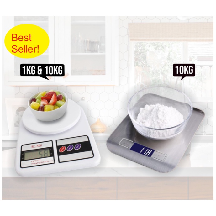 KITCHEN DIGITAL WEIGHING [1KG & 10KG] PORTABLE SCALE BAKING MEASURING ...