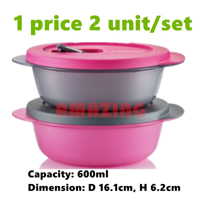 Tupperware Crystalwave Bowl 600ml (2pcs)/ Lunch container/ Lunch box ...
