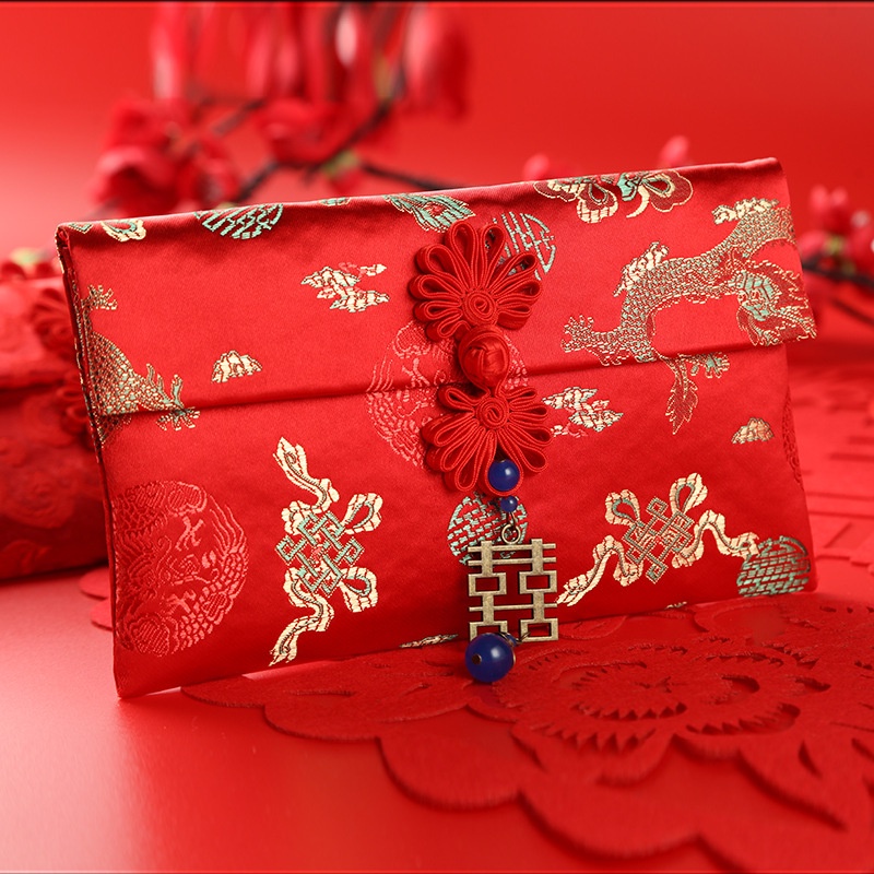 CNY Angbao Wedding Brocade Fabric Chinese Red Packet Angpao High-Grade ...