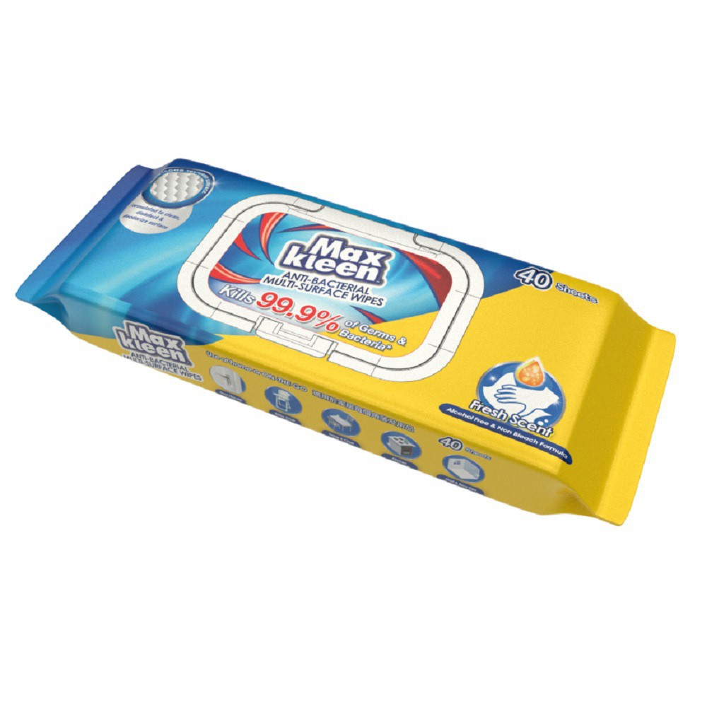 Maxkleen Anti-Bacterial Multi-Surface Wipes (40s) | Shopee Singapore