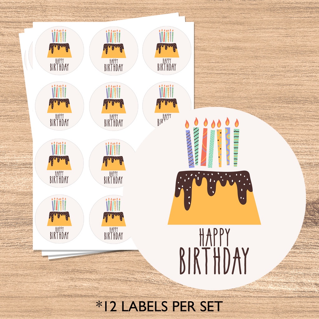 Birthday Sticker Labels Party Favor Labels Goodie Bag Labels Happy ...