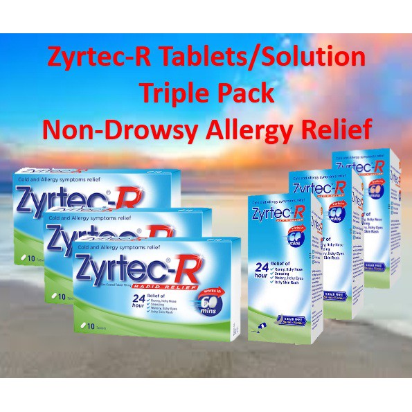 Zyrtec-R (10's Tablets/75ml Solution) Triple Pack | Shopee Singapore
