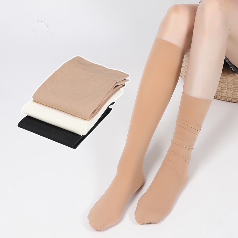 Women Stockings Socks Breathable Girl Calf High Sock Muslimah Socks ...