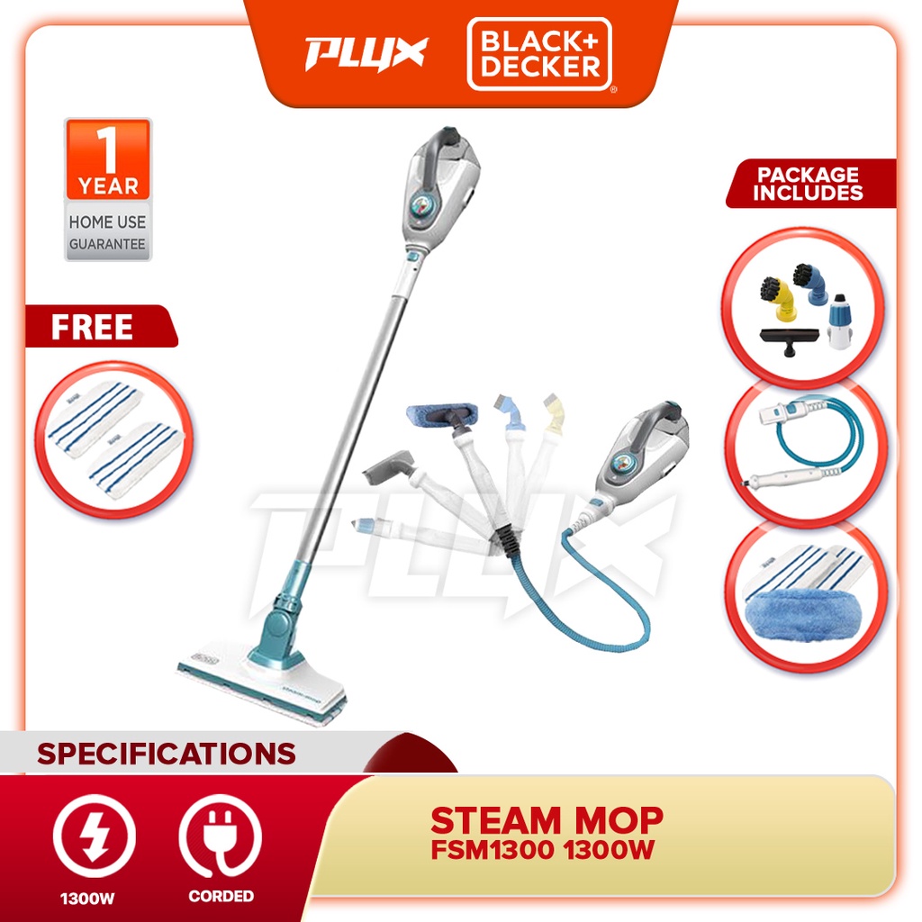 BLACK & DECKER FSMH1300FX 6 In 1 Multi-Floor Steam Mop Home Cleaner ...