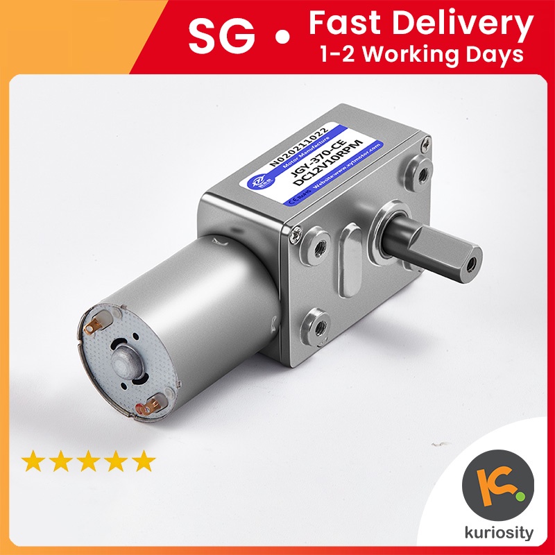 Motor DC 6V 12V Worm Gearbox with Encoder | Shopee Singapore