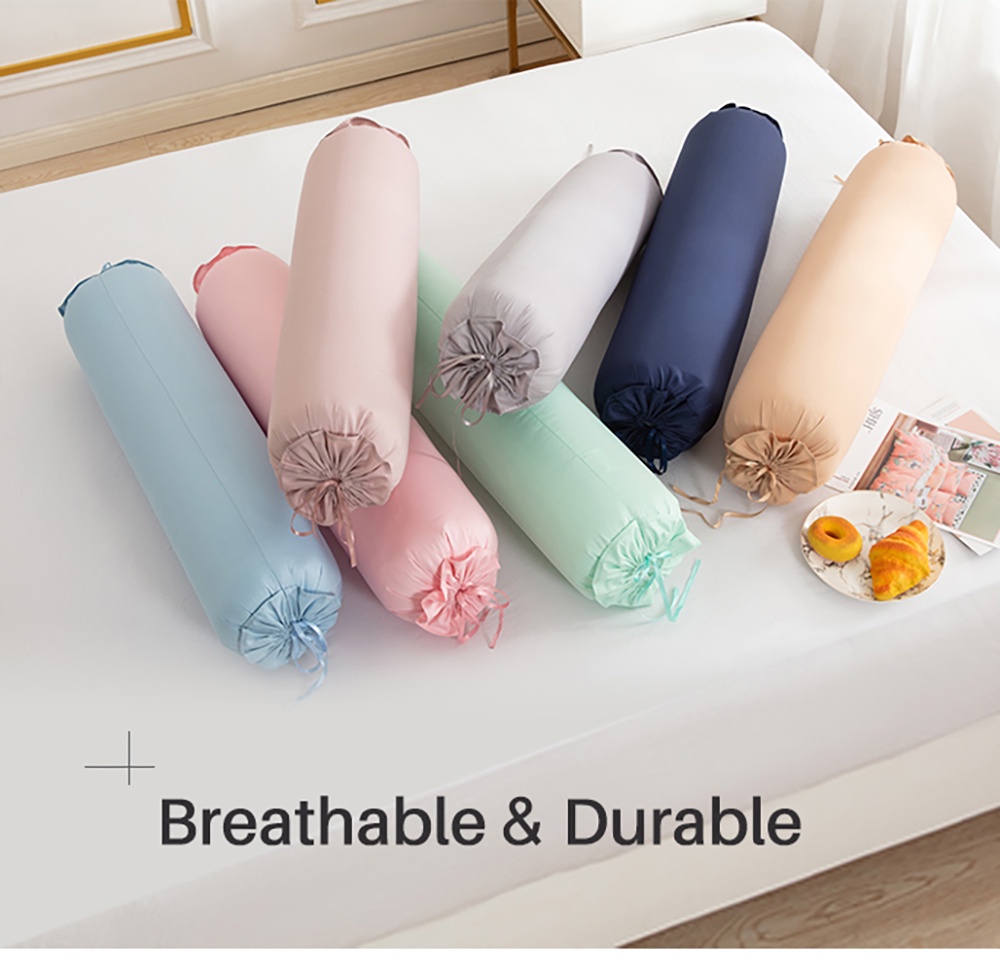 Plain long-staple cotton bolster case neck roll round bolster cover ...