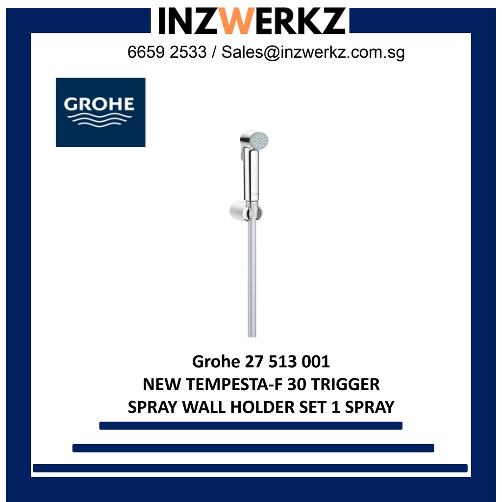 Grohe 27513001 NEW TEMPESTA-F 30 TRIGGER SPRAY WALL HOLDER SET 1 SPRAY ...