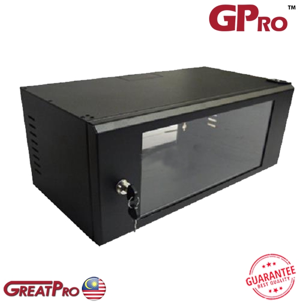 GPRO 4U STANDARD 19' X 500MM DEPTH WALL MOUNT RACK WITH PERSPEX (ST ...