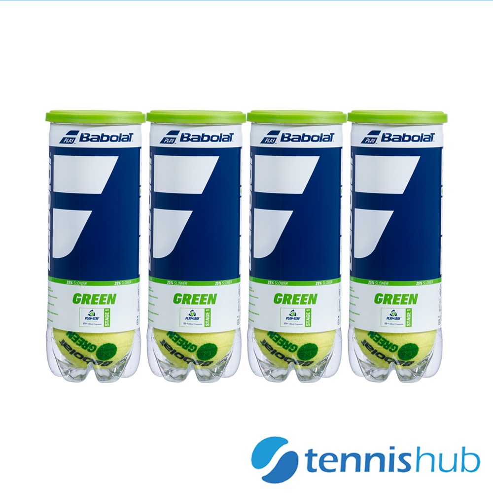 Babolat Stage 1 Green Tennis Balls (Set of 12 balls, 3 Balls Per Can ...