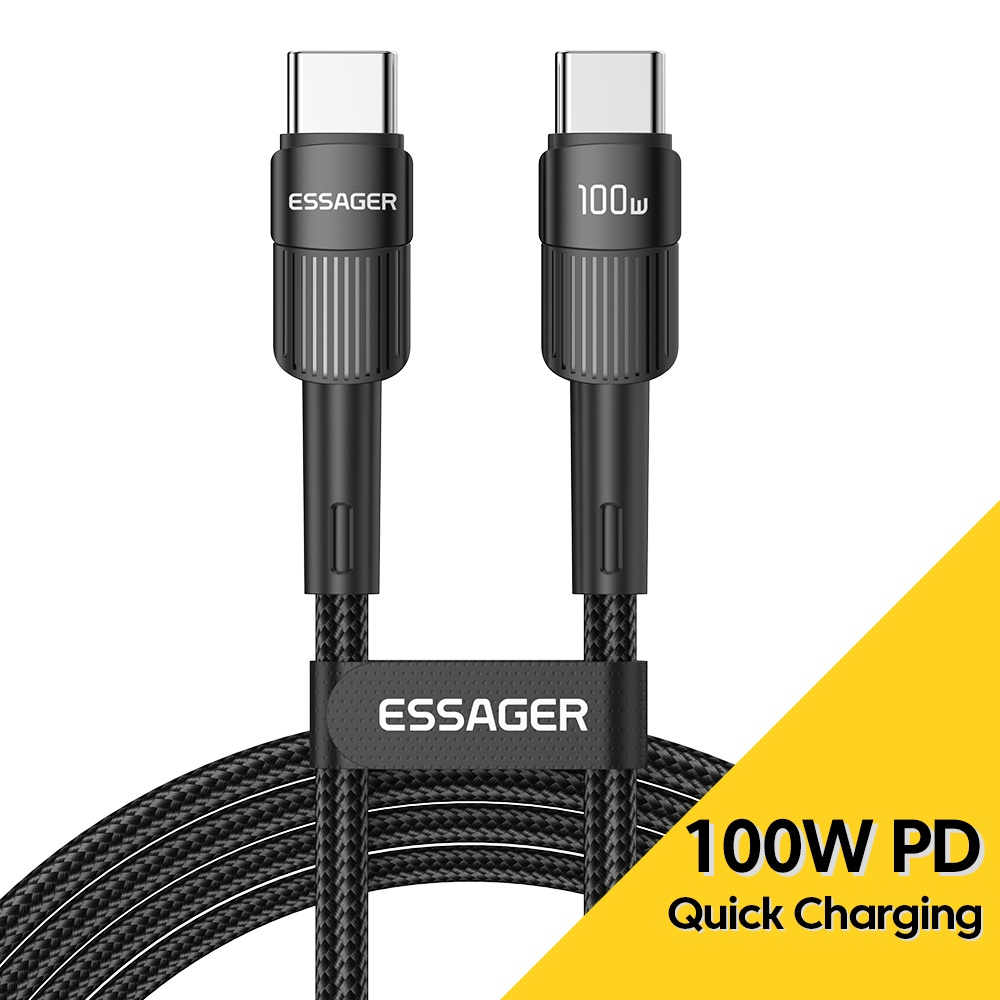 Essager 5A 60W/100W Fast Charge Type-C to Type-C PD4.0QC4.0 Type-C Cable For Samsung Huawei For ...