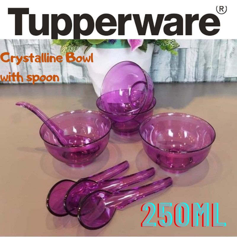 Tupperware -Purple Royale Crystalline Bowl with spoon (250ml) | Shopee ...
