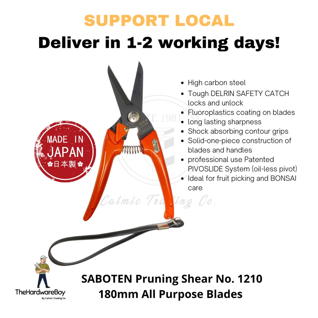 Saboten Pruning Shear No 1210 180mm All Purpose Blades Shopee