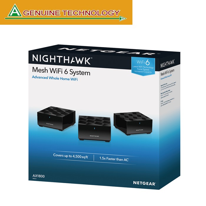 NETGEAR Nighthawk Whole Home Mesh WiFi 6 System (MK63) - AX1800 Router ...