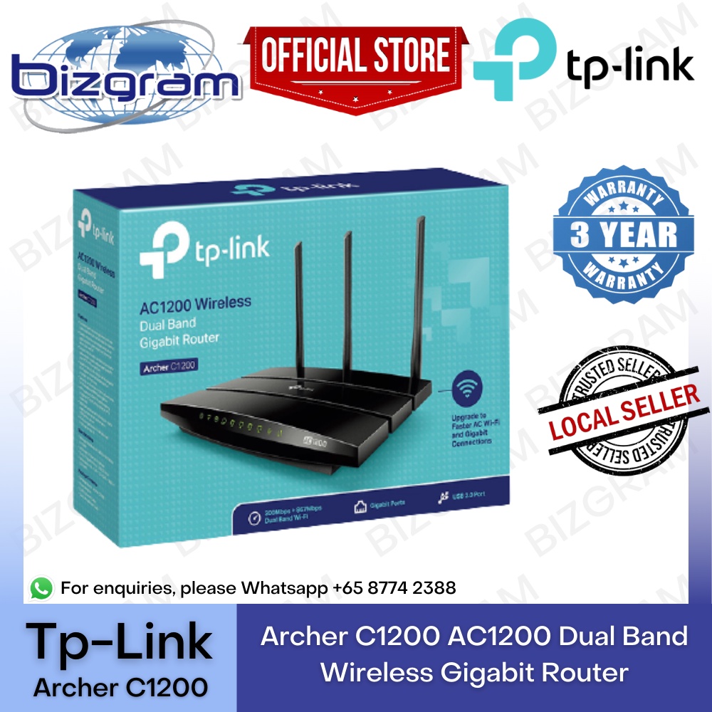 Tp-Link Archer C1200 AC1200 Dual Band Wireless Gigabit Router With 3 ...