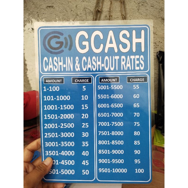 GCASH CASH -IN LOWRATES (5up) LAMINAtED SIGNAGE | Shopee Singapore
