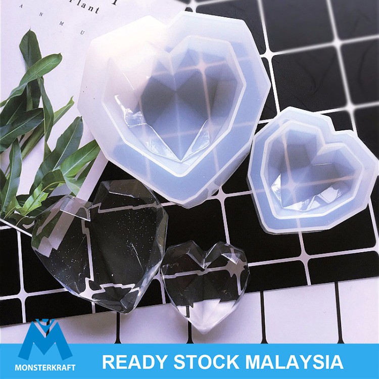Geometry Heart Shape Molds Silicone Mold Love Resin Mould | Shopee ...